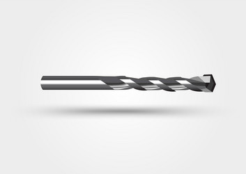 Realistic steel drill bit icon isolated Royalty Free Vector