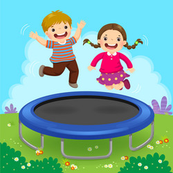 Jumping kids cartoon children playing and jump Vector Image