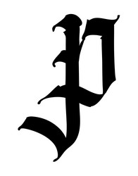 Letter P in Gothic Style Alphabet Vector Images (40)
