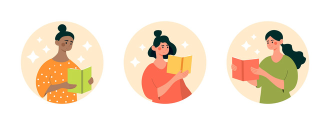 Woman avatars set female portrait collection set Vector Image