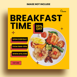 Social media post design for breakfast Royalty Free Vector