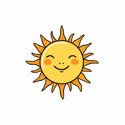 Sun hand-drawn comic sun doodle style cartoon Vector Image
