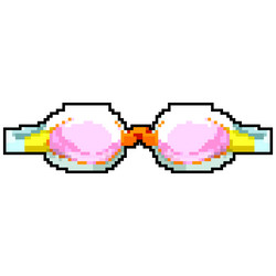 Sport pool goggles game pixel art Royalty Free Vector Image