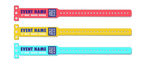 Bracelet template event access lightning Vector Image