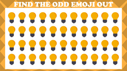 Find the odd emoji out visual logic puzzle game Vector Image