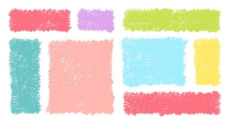 Organic crayon rectangle frame shapes set hand Vector Image