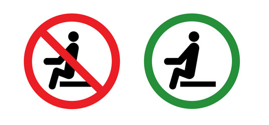 Caution signboard safety icon do not lean Vector Image