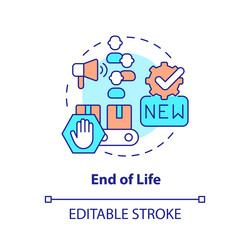 End of life light blue concept icon Royalty Free Vector
