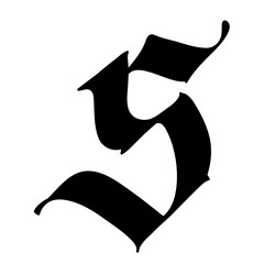 Letter s in the gothic style alphabet symbol Vector Image