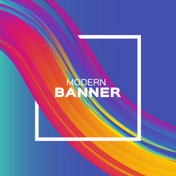 Purple and white banner with colorful abstract Vector Image