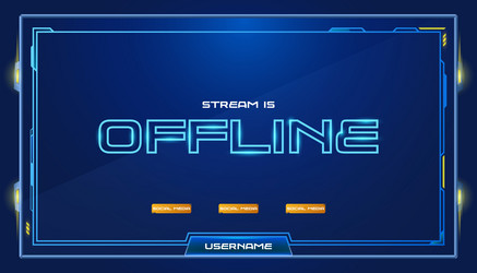 Y2k offline stream banner background with error Vector Image