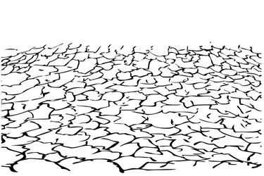Simple hand draw sketch crack and dry land Vector Image