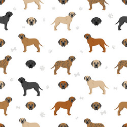 Tosa inu seamless pattern different poses coat Vector Image