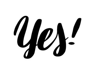 She said yes phrase lettering for wedding ink Vector Image