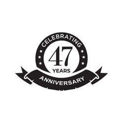 47th years anniversary emblem logo design template