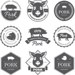Pork label Royalty Free Vector Image - VectorStock