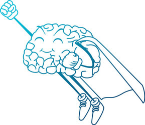 Super hero brain cartoon Royalty Free Vector Image