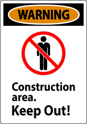 Warning sign construction area - keep out Vector Image