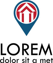 Map pointer with arrow gps logo design concept Vector Image