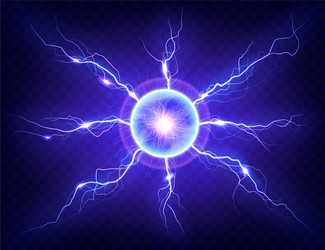Realistic blue and yellow lightning balls Vector Image
