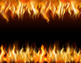 Blue fire tileable borders Royalty Free Vector Image