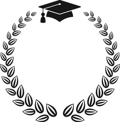 Graduation black logo university graduate cap Vector Image