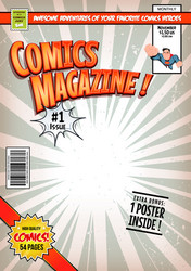 Comic book cover template Royalty Free Vector Image