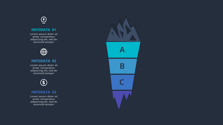 Creative dark infographic with 3 elements Vector Image