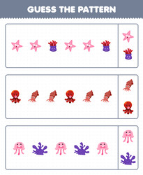 Education game for children guess the pattern Vector Image