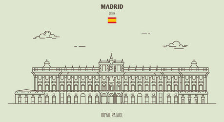 Royal palace in madrid spain Royalty Free Vector Image
