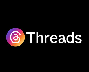 Threads by instagram symbol logo with name meta Vector Image