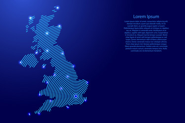 Ireland map from futuristic concentric blue Vector Image