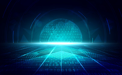 Digital technology speed connect blue green tech Vector Image