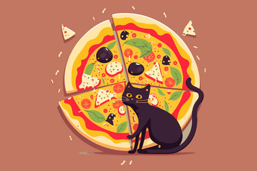 Cat pizza Royalty Free Vector Image - VectorStock
