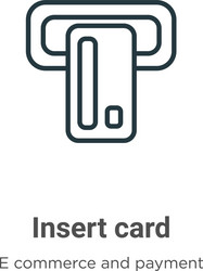 Insert outline icon thin line black icon Vector Image