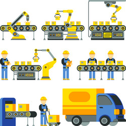 Manufacturing business company landing page Vector Image