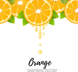 Lemon slice seamless border citrus juice drops Vector Image