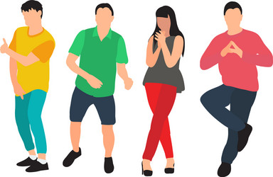 On a white background people without face dance Vector Image