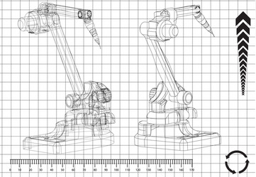 3d model of a welding robot Royalty Free Vector Image