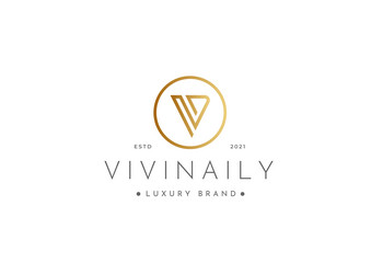 Set of luxury letter v monogram line style logo Vector Image