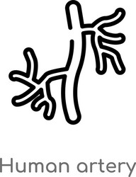 Two color human artery icon from body parts Vector Image