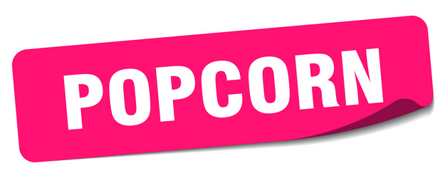 Popcorn sticker label Royalty Free Vector Image