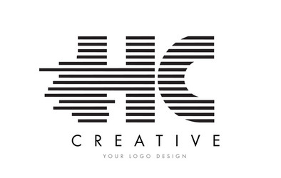 Creative white letters hc h c logo with leading Vector Image