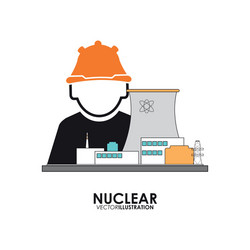 Nuclear design worker and industry concept Vector Image