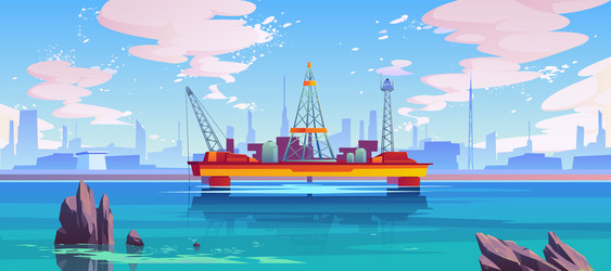 Offshore Oil Rig Cartoon