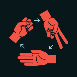 Hand game rock scissors paper rules gestures Vector Image