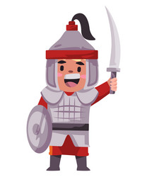 Hun mongolian asian child kids wearing warrior Vector Image