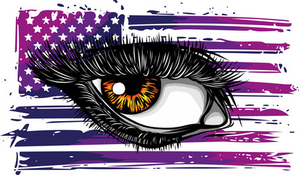 Beautiful eye with american Royalty Free Vector Image