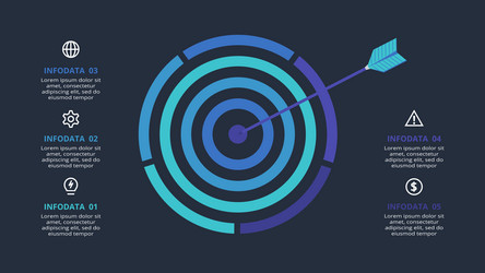 Creative dark infographic with 5 elements Vector Image