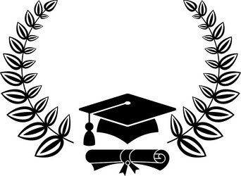 Graduation logo laurel wreath university graduate Vector Image